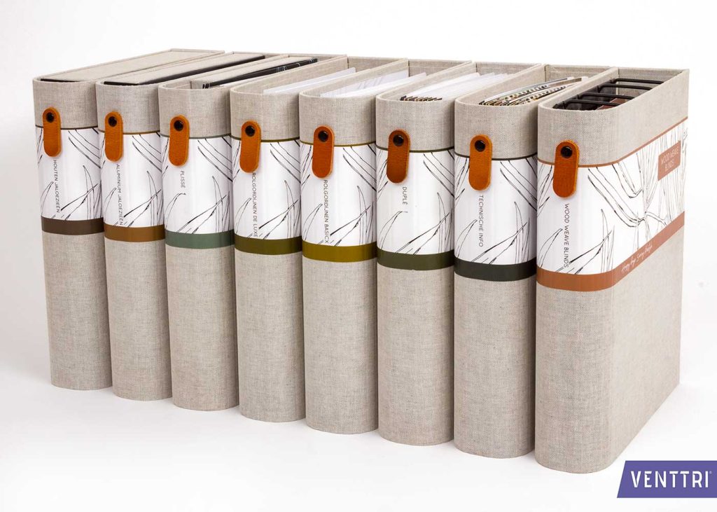 Custom-made linen sample folders - Venttri
